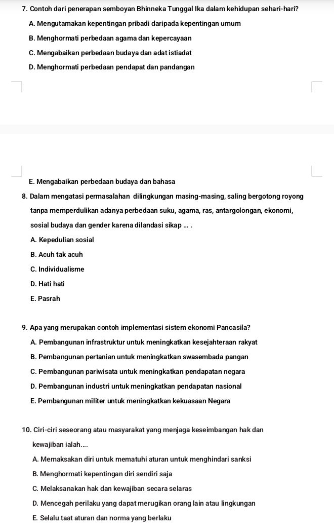 7. Contoh dari penerapan semboyan Bhinneka | StudyX