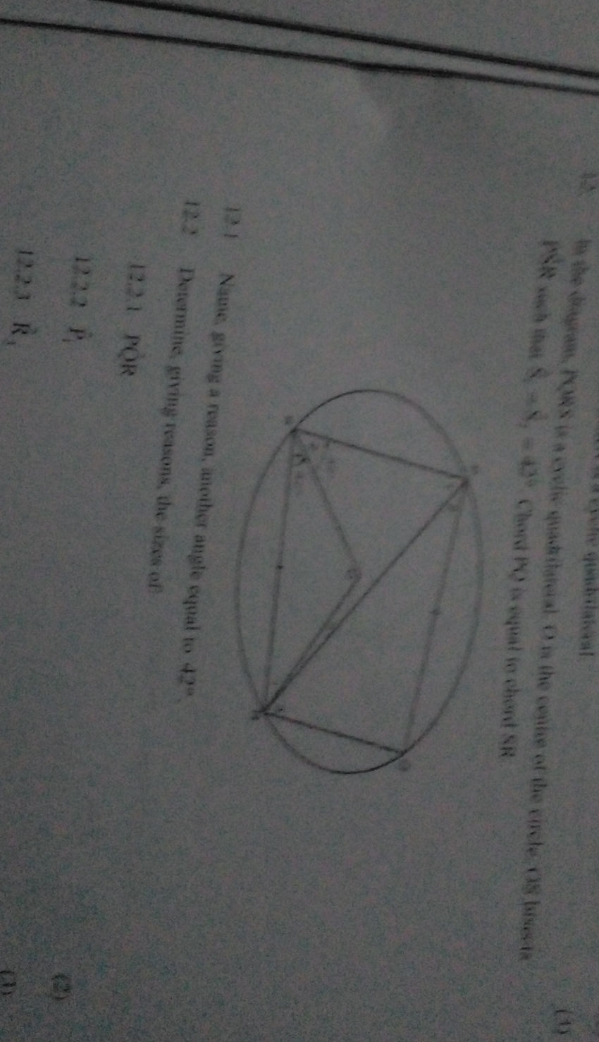 In the diagram, PQRS is a cyclic | StudyX