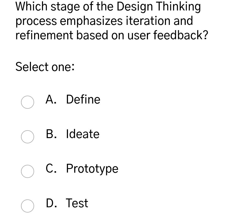 Which stage of the Design Thinking process | StudyX