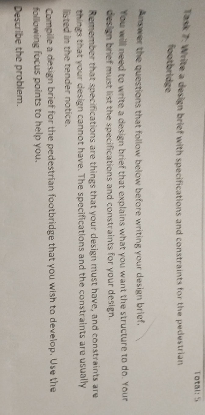 Task 7: Write a design brief with | StudyX