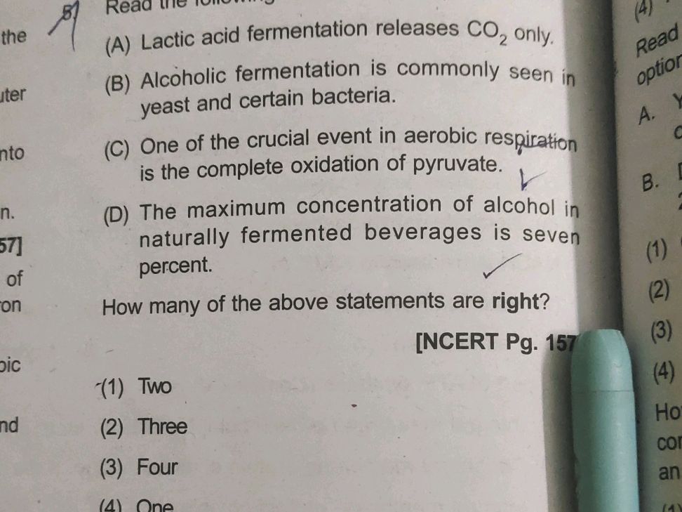 Read the following: (A) Lactic acid | StudyX