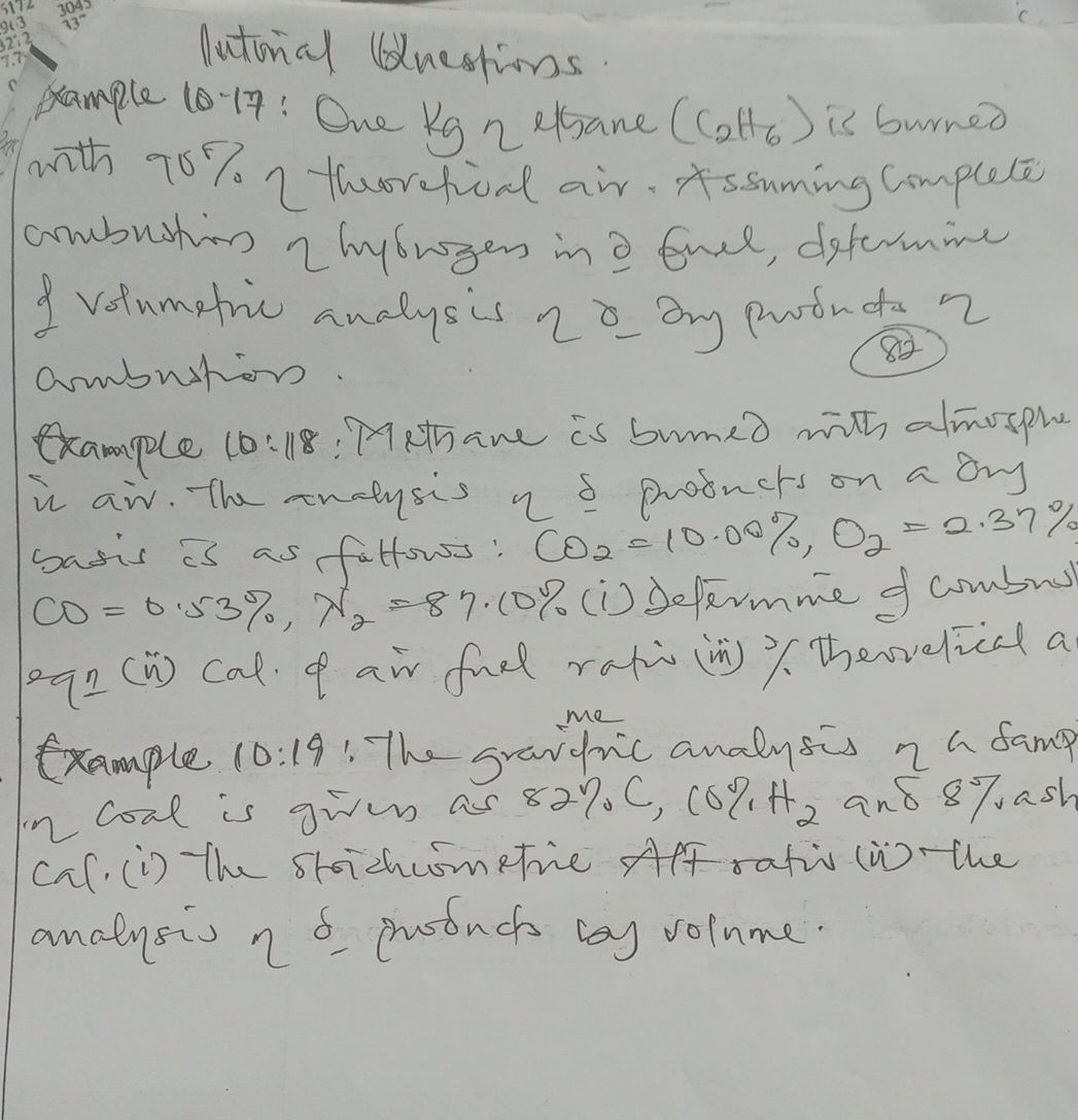 Example 10-17: One Kg of ethane (C2H6) is | StudyX