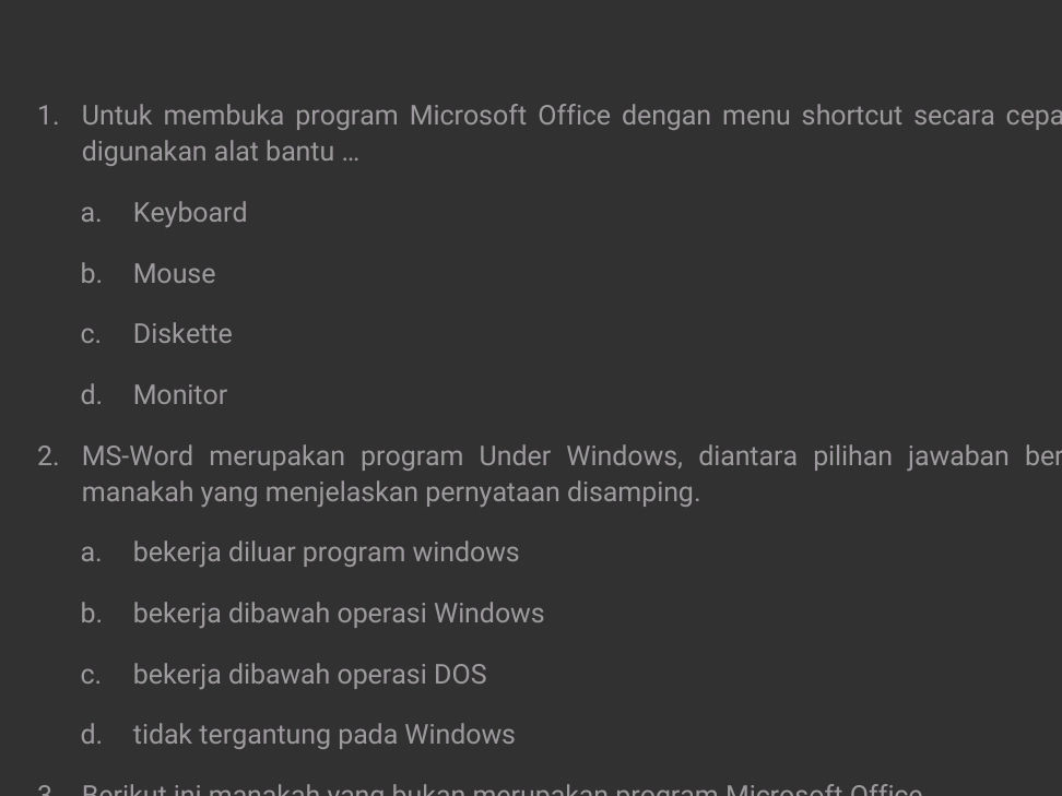 1. Untuk membuka program Microsoft Office | StudyX
