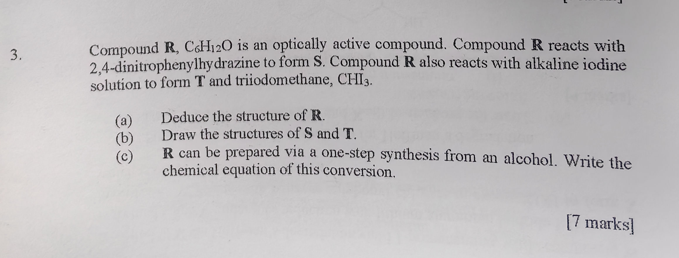Compound R, $C_6H_{12}O$ is an optically | StudyX