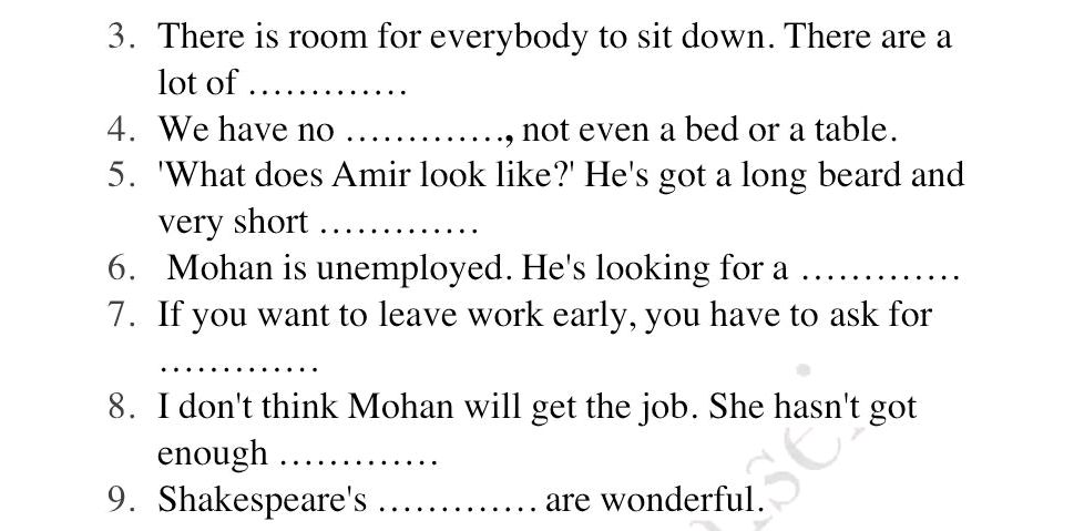 3. There is room for everybody to sit down. | StudyX