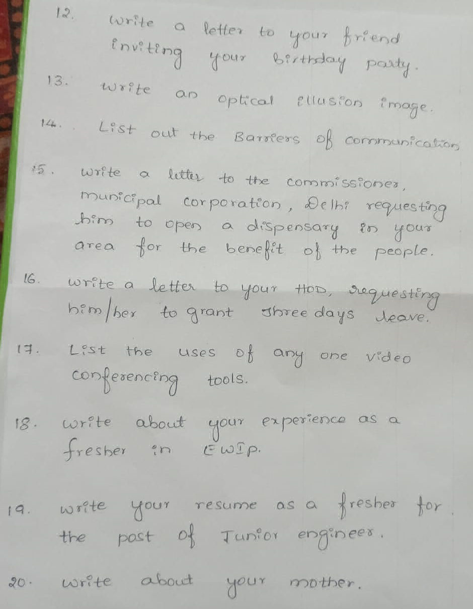 12. write a letter to your friend inviting | StudyX