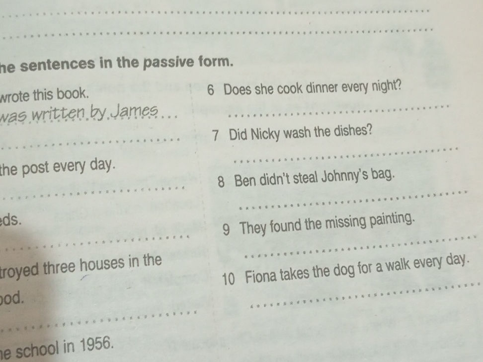The sentences in the passive form. wrote | StudyX