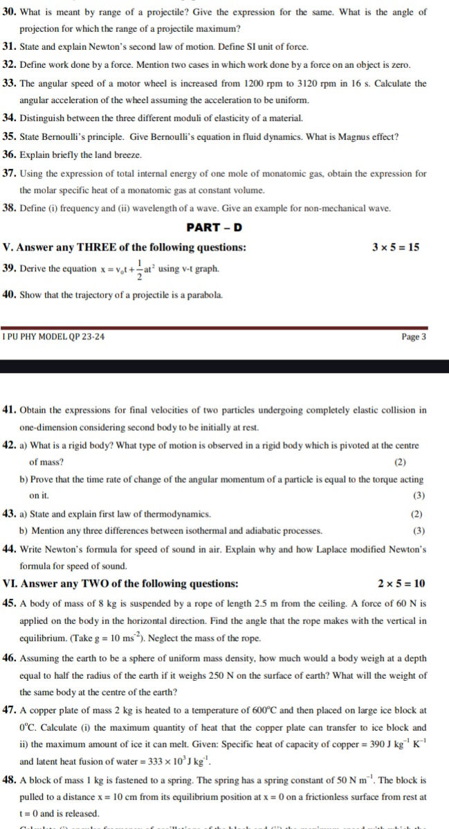 30. What is meant by range of a projectile? | StudyX