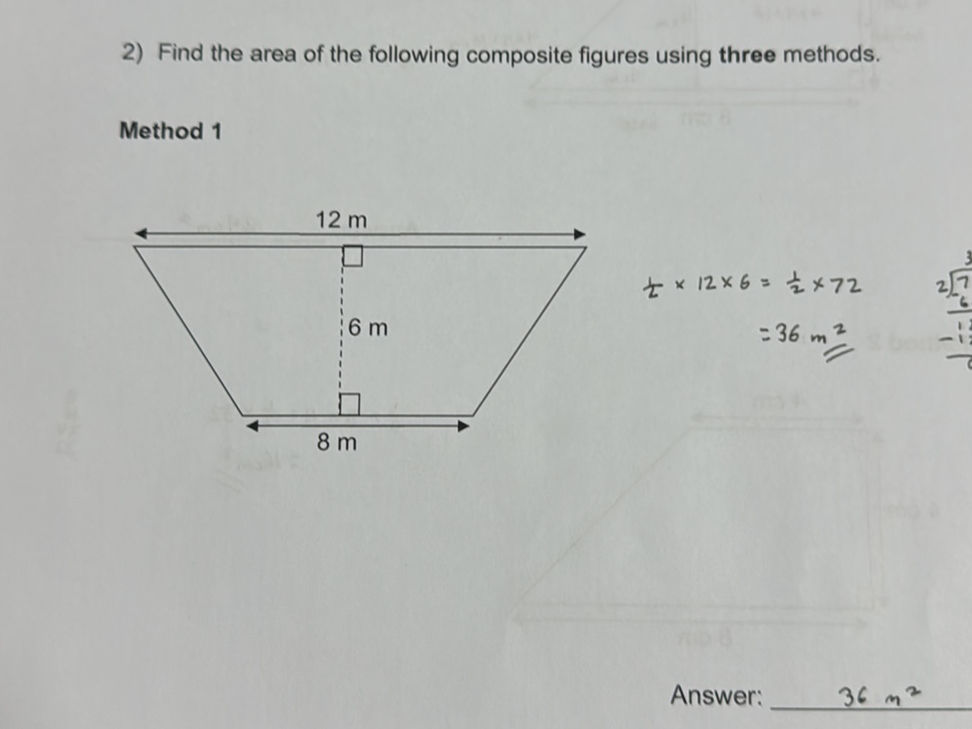 2) Find the area of the following composite | StudyX