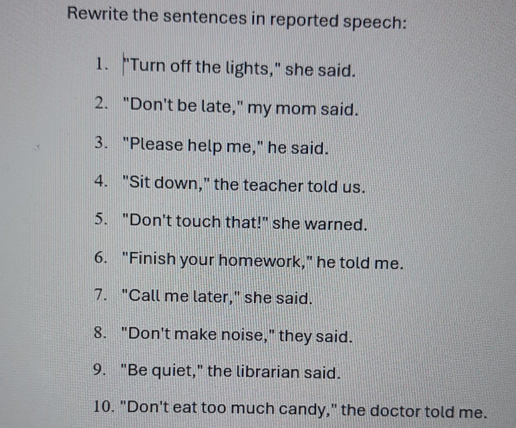 Rewrite the sentences in reported speech: | StudyX