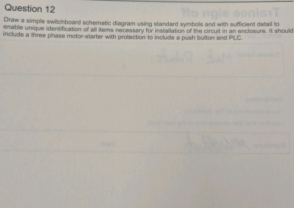 Question 12 Draw a simple switchboard | StudyX