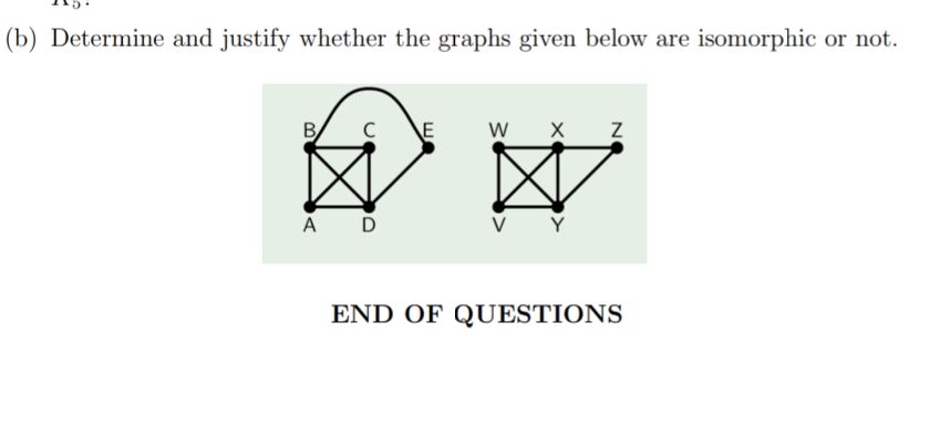 (b) Determine and justify whether the graphs | StudyX
