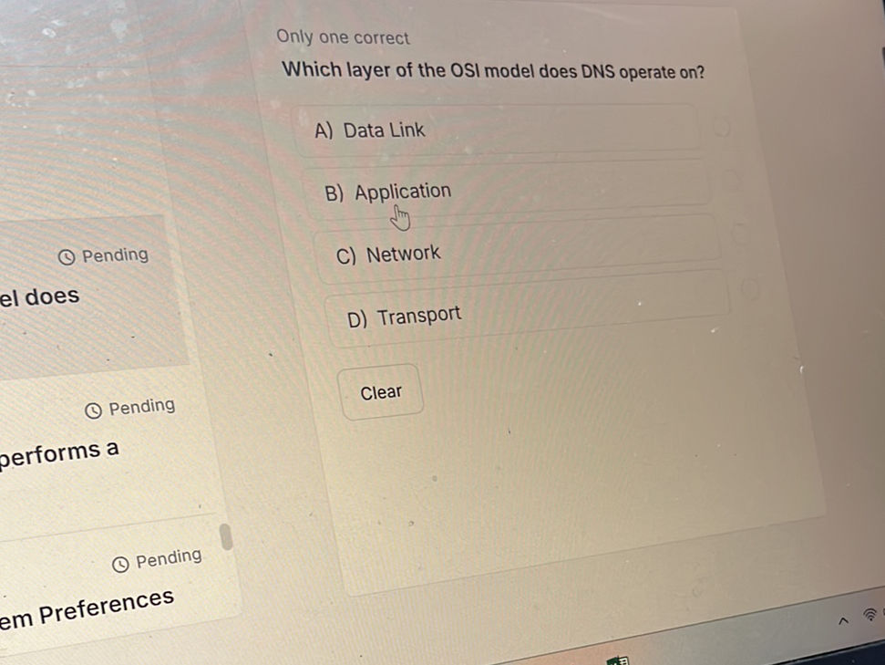 Which layer of the OSI model does DNS | StudyX