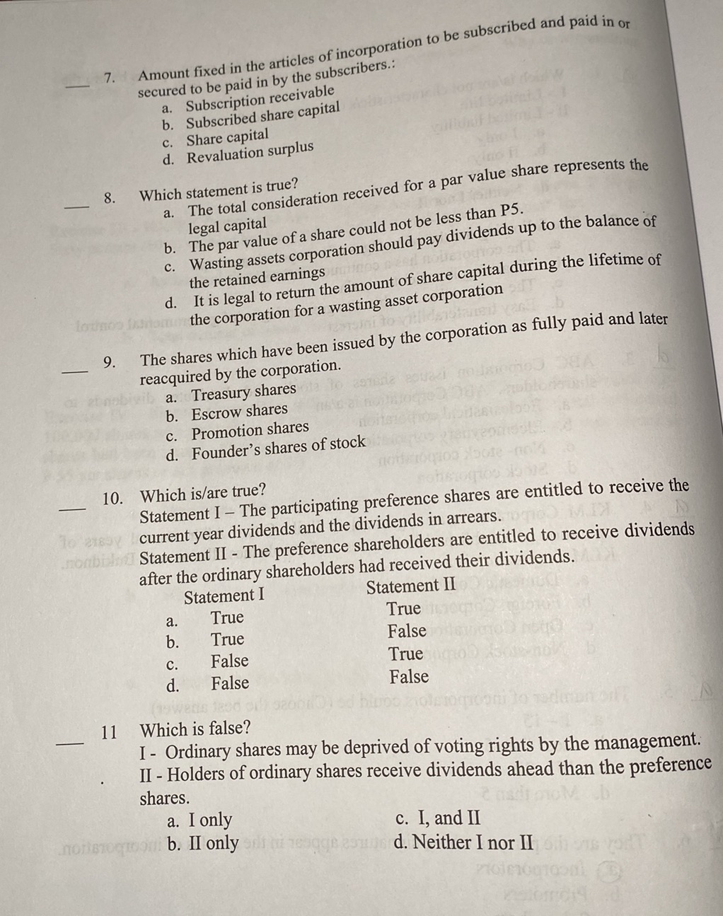 7. Amount fixed in the articles of | StudyX