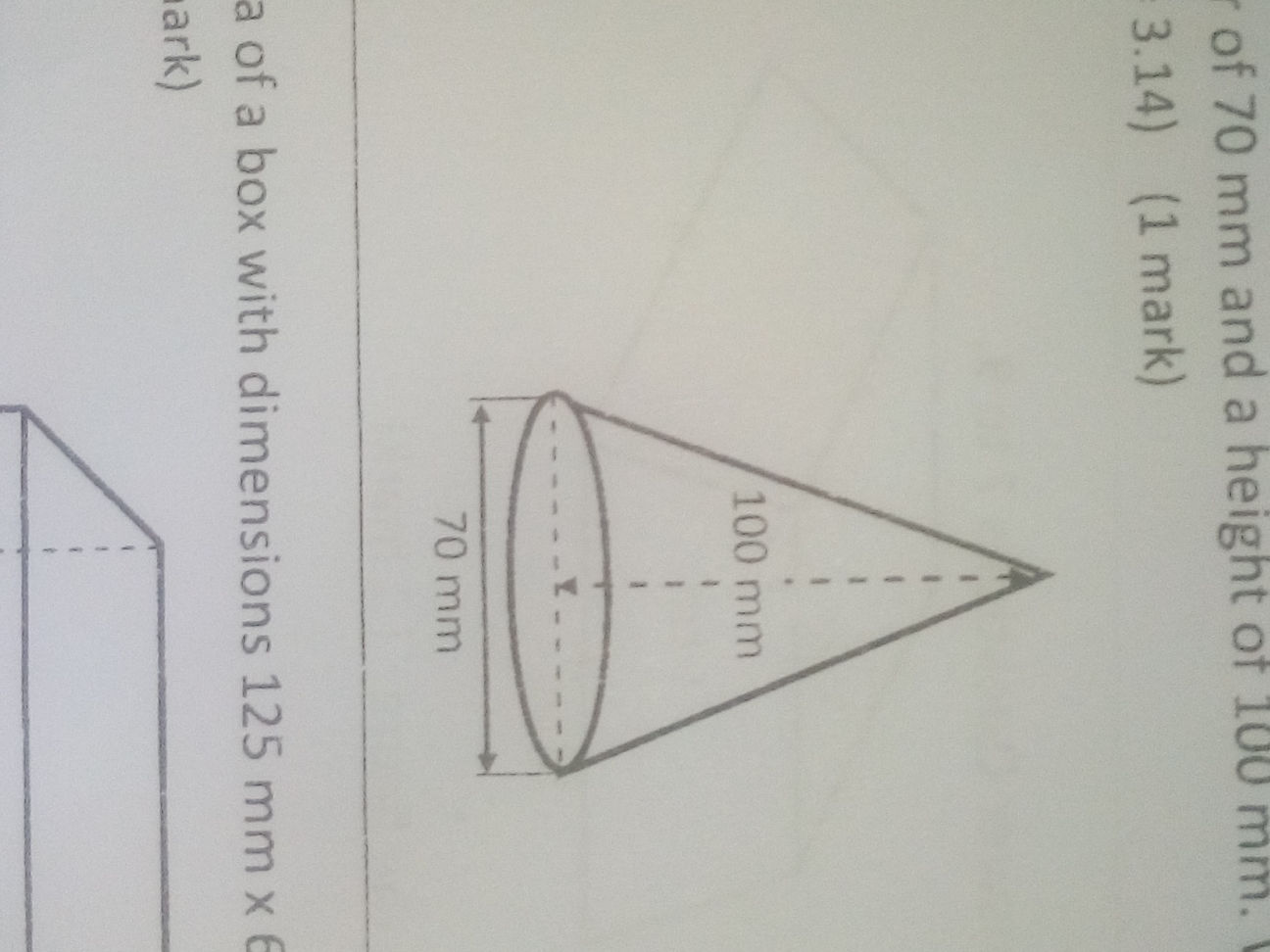 r of 70 mm and a height of 100 mm. 3.14) (1 | StudyX