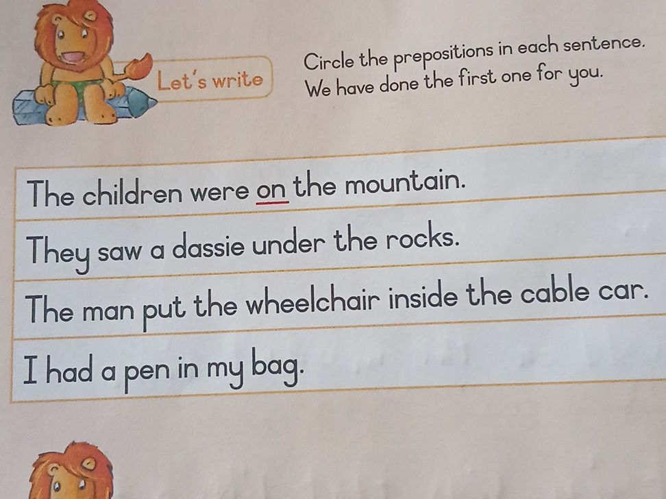 Circle the prepositions in each sentence. We | StudyX