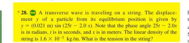 *28. A transverse wave is traveling on a | StudyX