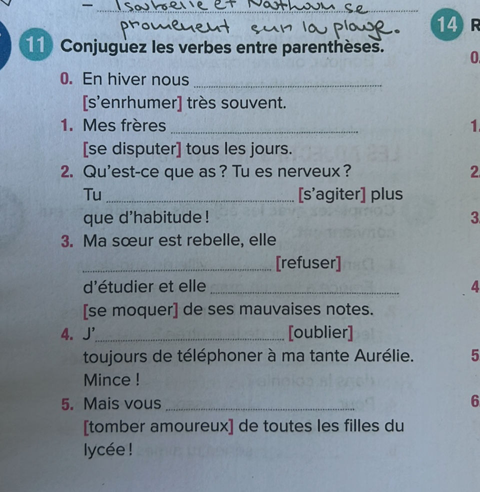 11 Conjuguez les verbes entre parenthèses. | StudyX