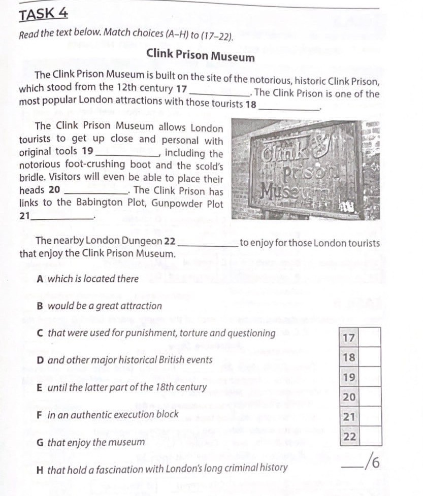 TASK 4 Read the text below. Match choices | StudyX