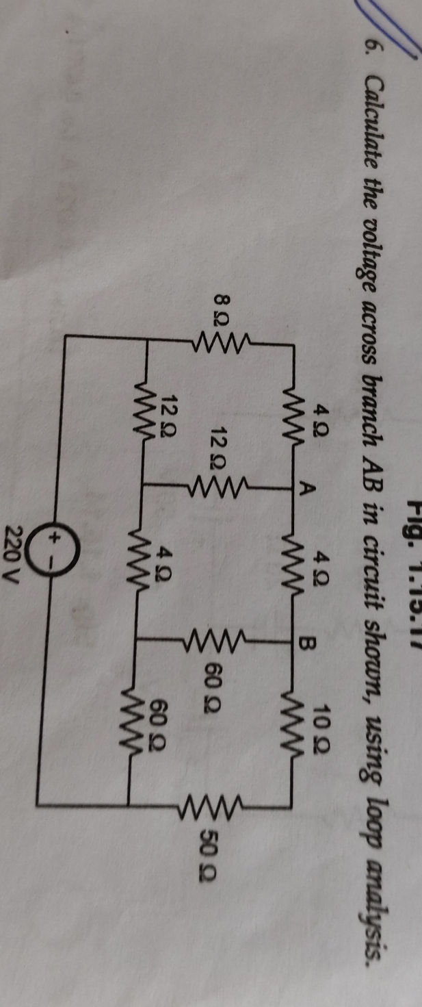 6. Calculate the voltage across branch AB in | StudyX