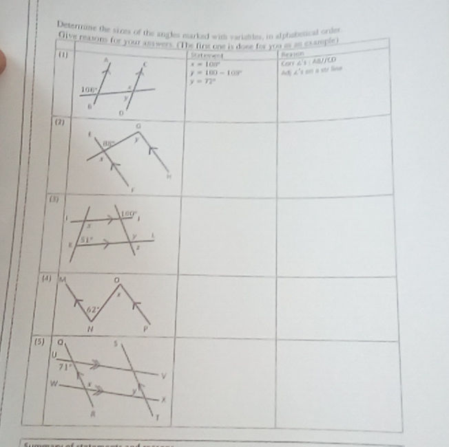 Determine the sizes of the angles marked | StudyX