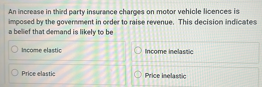 An increase in third party insurance charges | StudyX