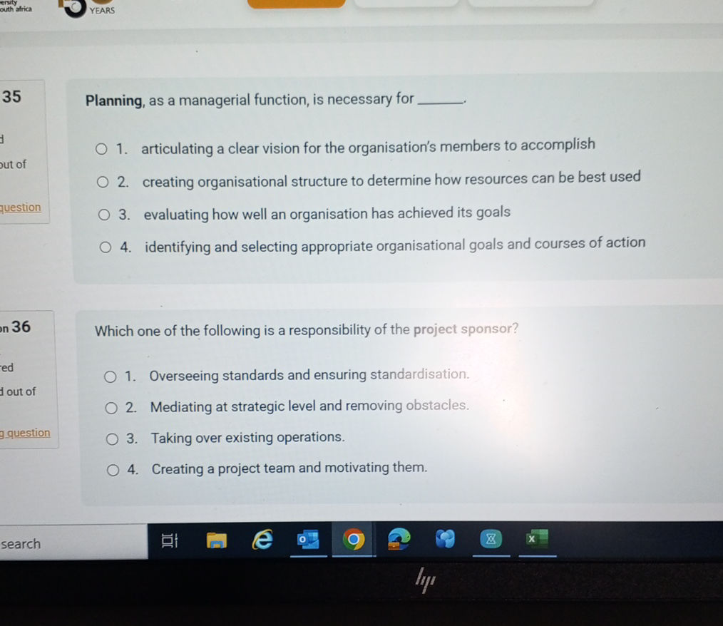 Planning, as a managerial function, is | StudyX