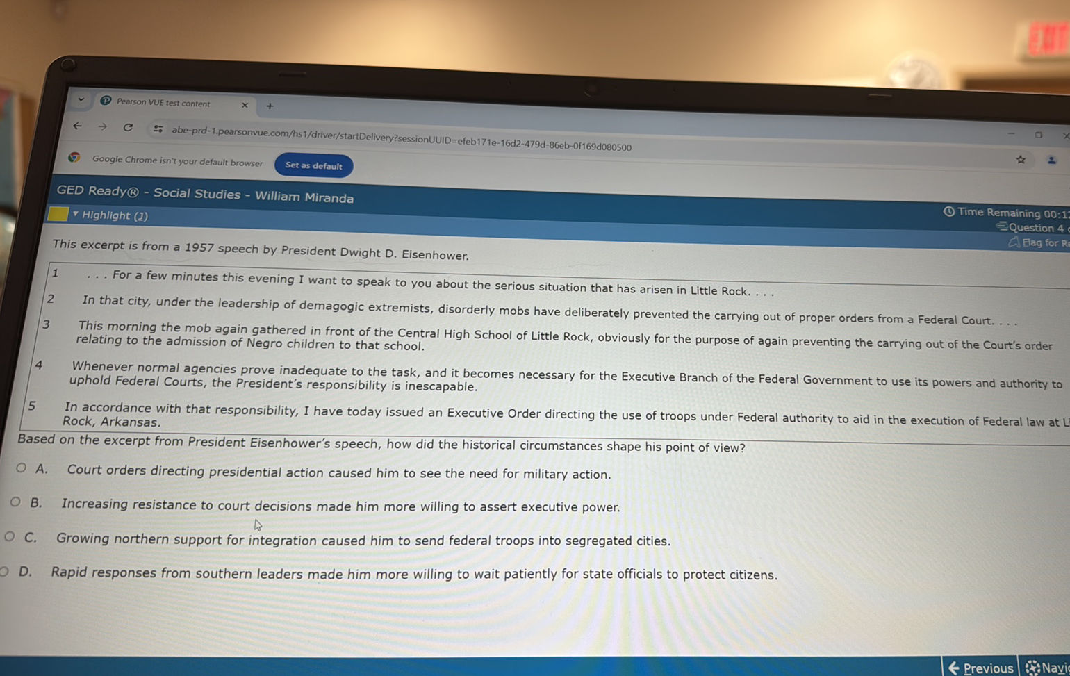 This excerpt is from a 1957 speech by | StudyX