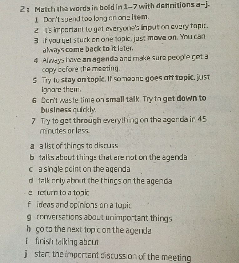 2 a Match the words in bold in 1-7 with | StudyX