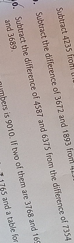 9. Subtract the difference of 3672 and 1893 | StudyX