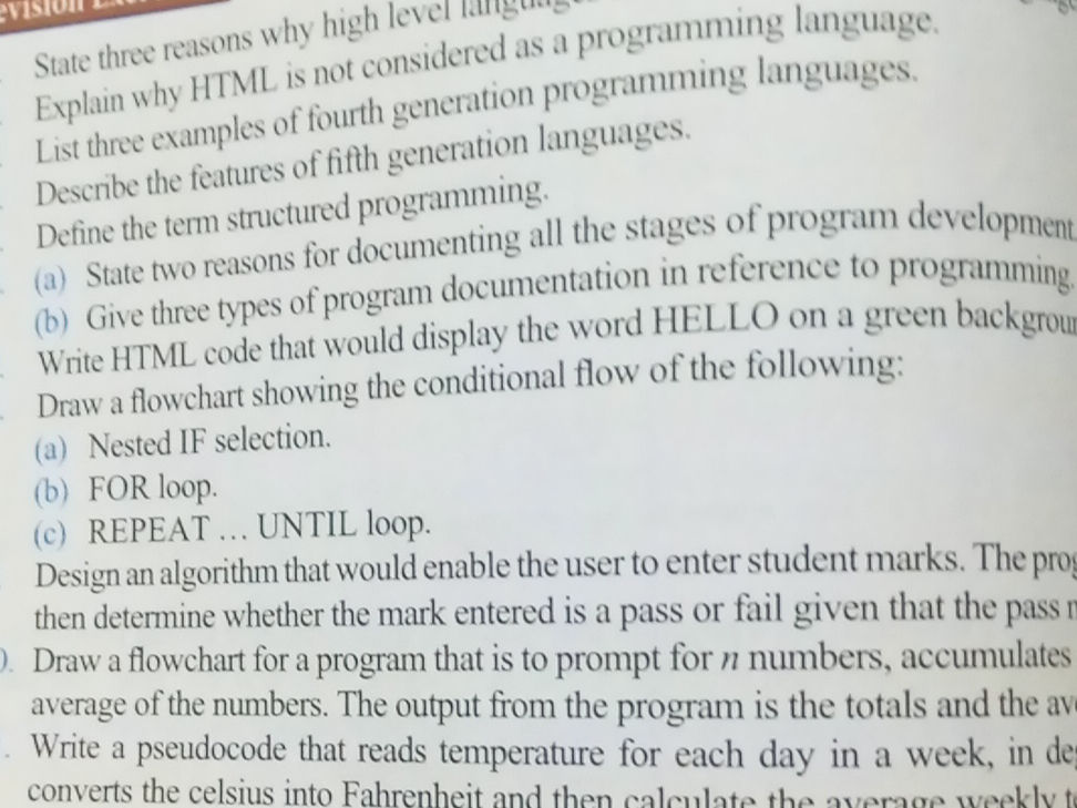 State three reasons why high level Explain | StudyX