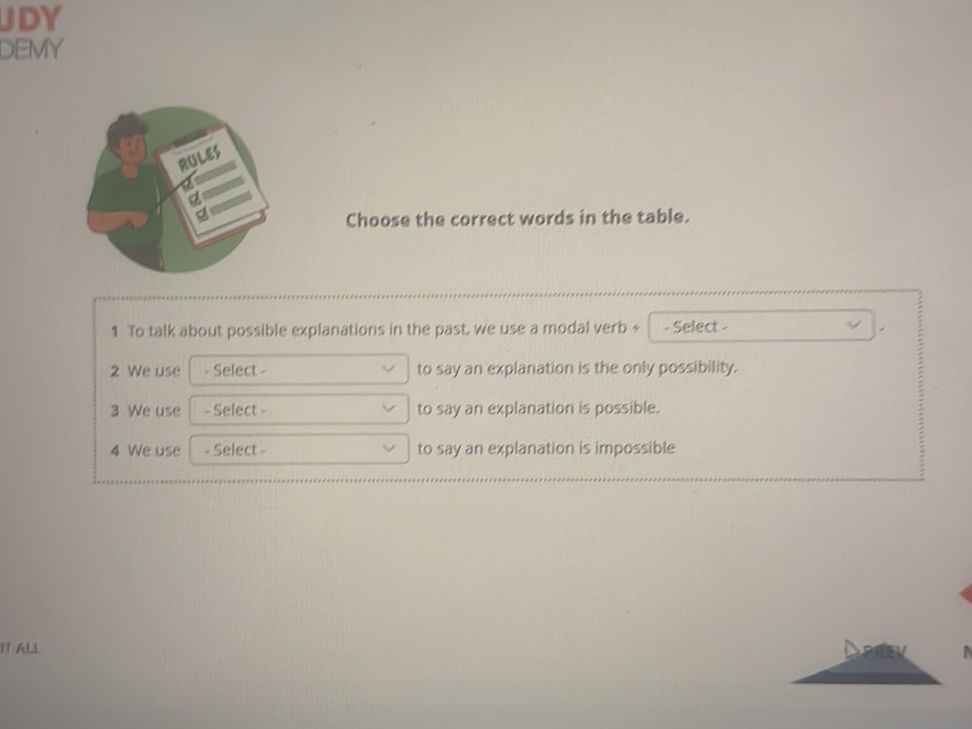 Choose the correct words in the table. 1 To | StudyX