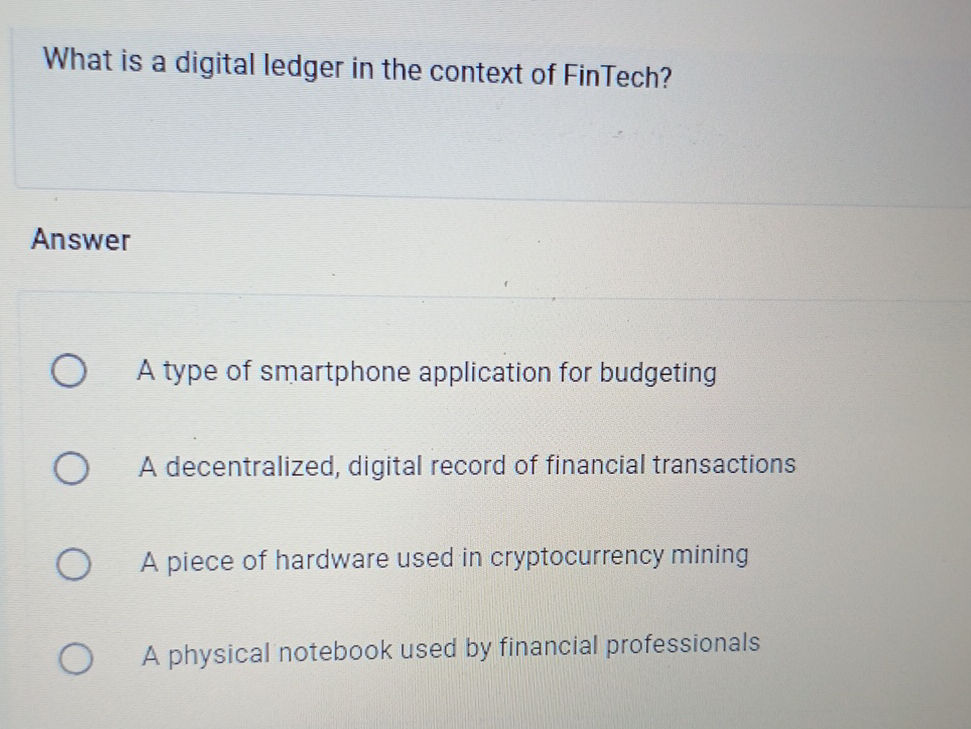 What is a digital ledger in the context of | StudyX