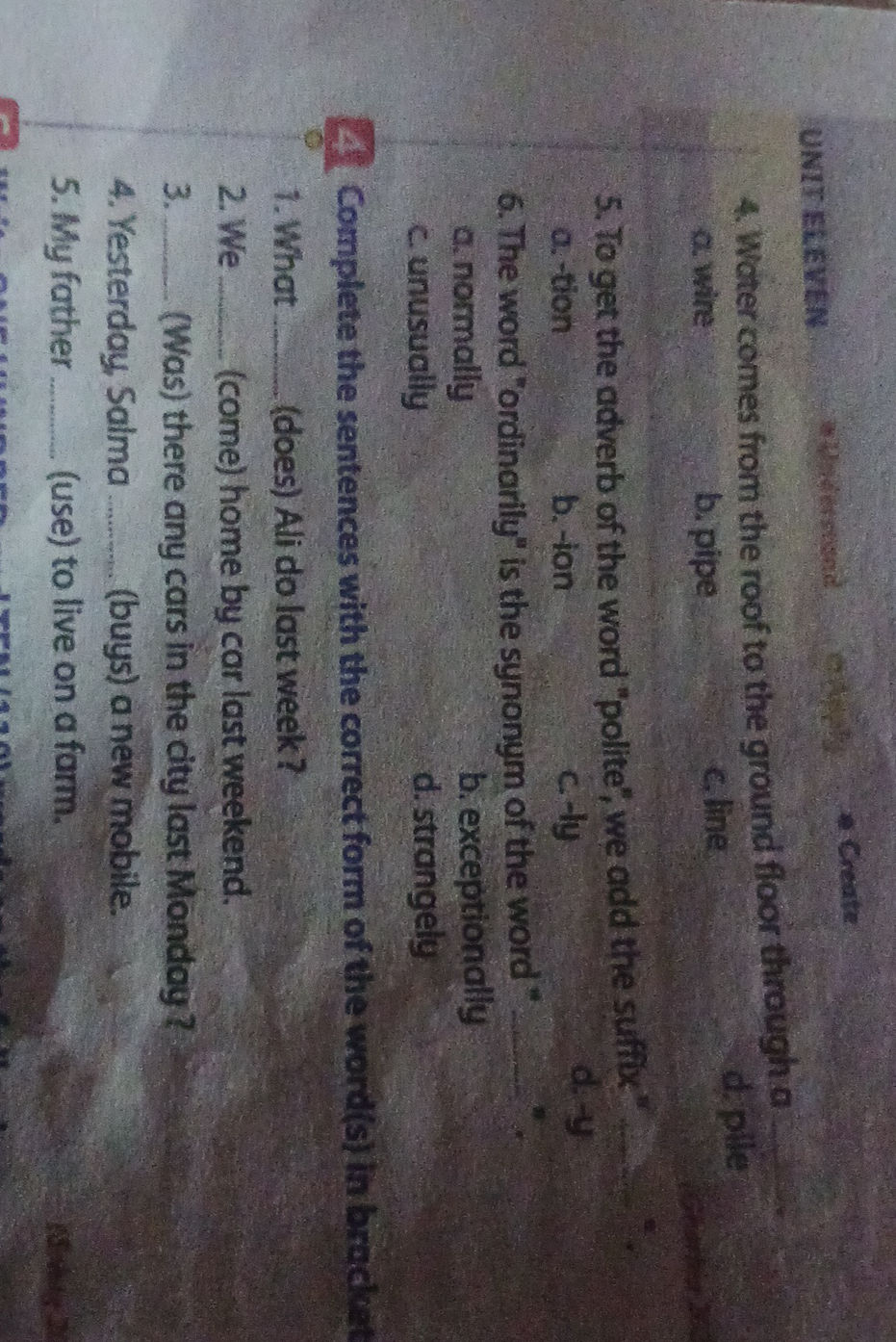 4. Water comes from the roof to the ground | StudyX