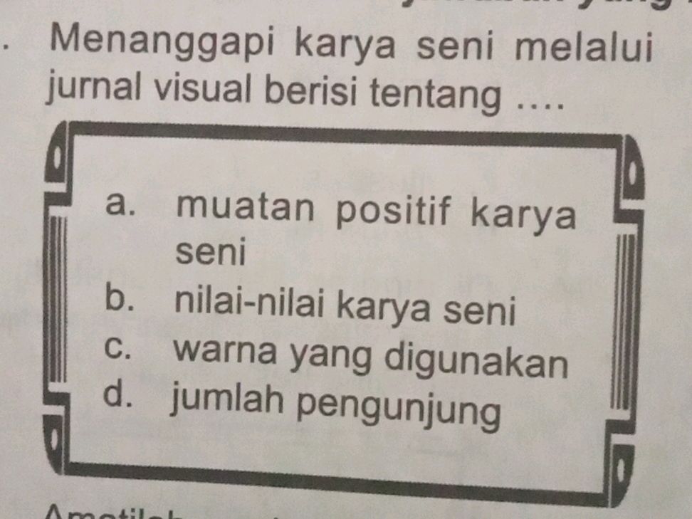 Menanggapi karya seni melalui jurnal visual | StudyX