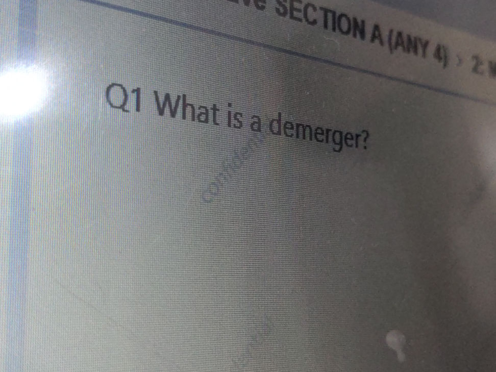 What is a demerger? | StudyX