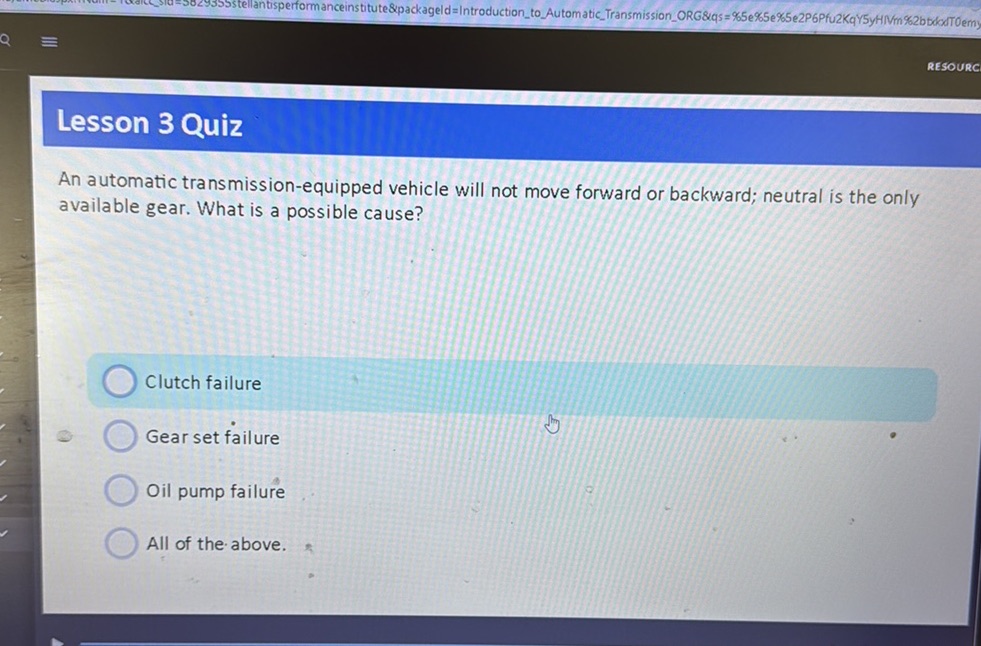 An automatic transmission-equipped vehicle | StudyX