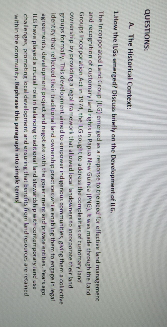 QUESTIONS: A. The Historical Context: 1. | StudyX