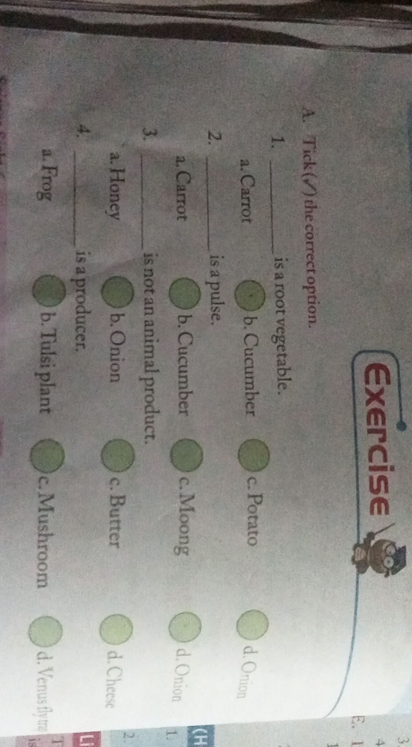 A. Tick ( ) the correct option. 1. is a | StudyX