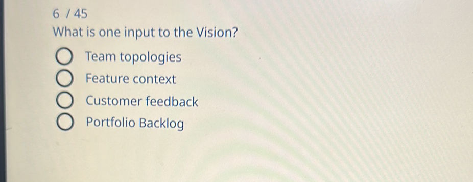 What is one input to the Vision? Team | StudyX