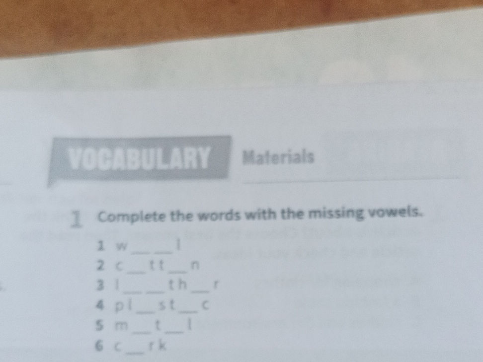 1 Complete the words with the missing | StudyX