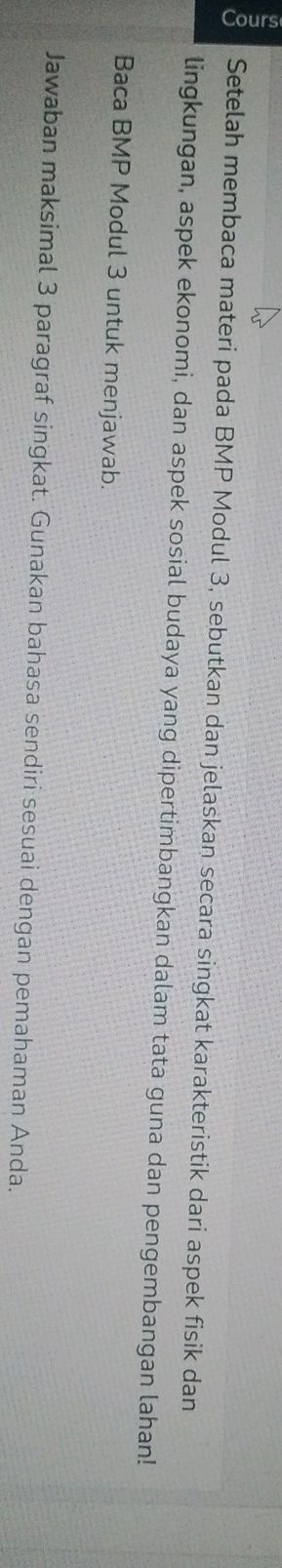 Setelah membaca materi pada BMP Modul 3, | StudyX