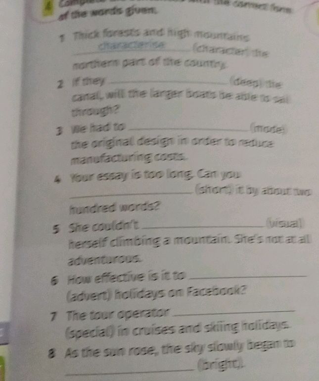 Complete the sentences with the correct form | StudyX