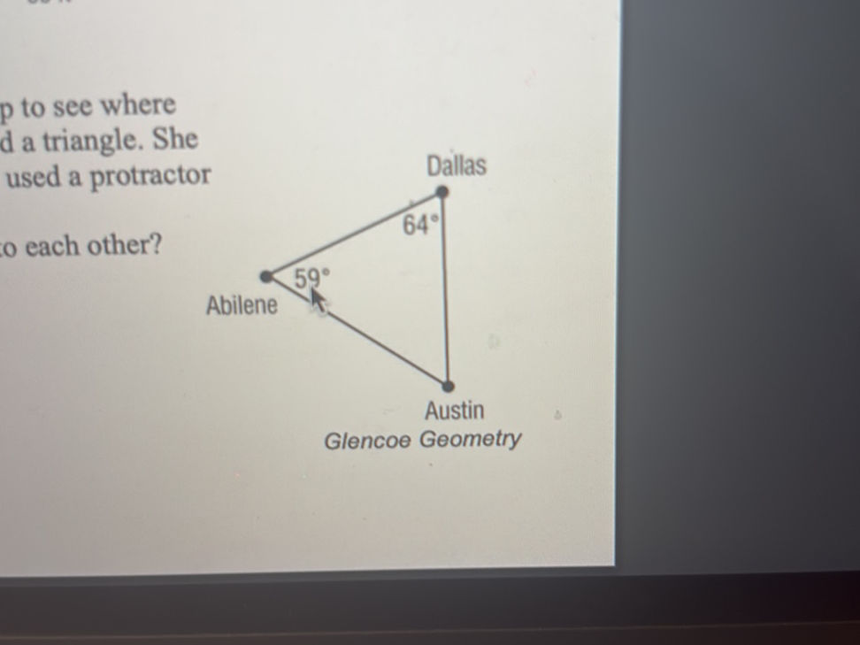 The image shows a triangle with the | StudyX