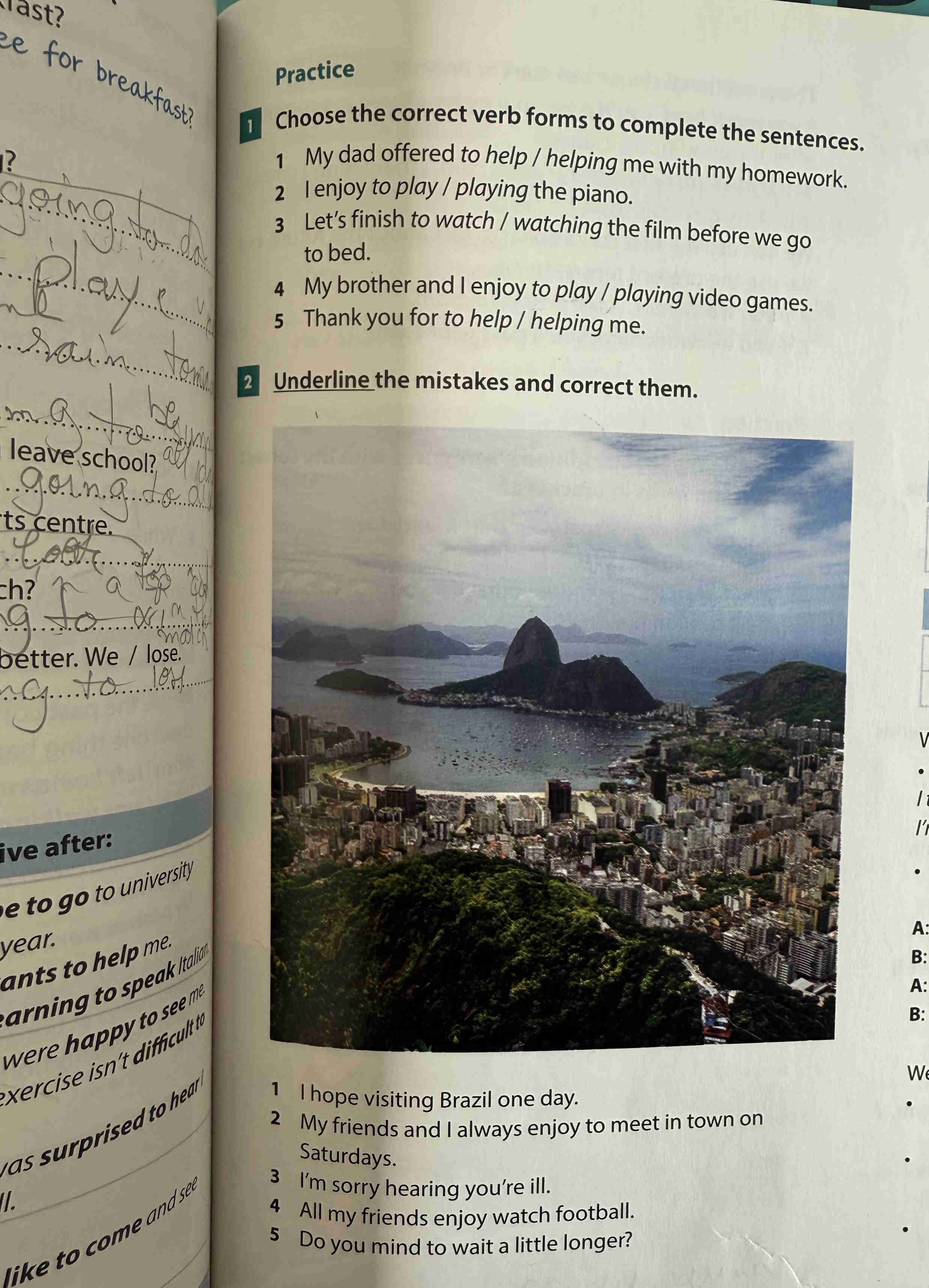 1 Choose the correct verb forms to complete | StudyX