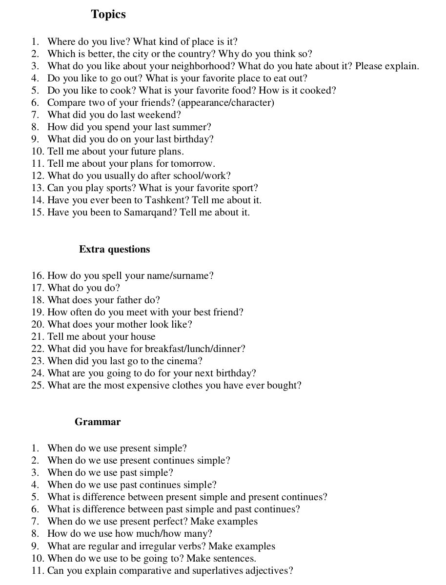 Topics 1. Where do you live? What kind of | StudyX