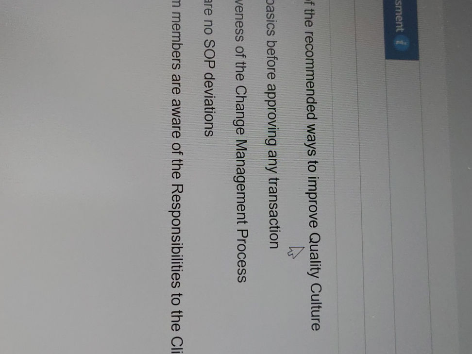 f the recommended ways to improve Quality | StudyX