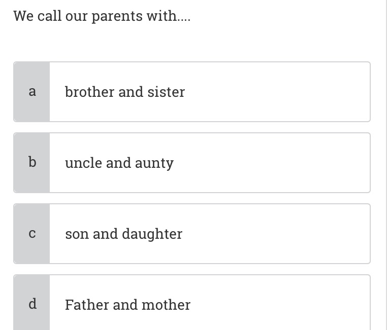 We call our parents with.... a brother and | StudyX