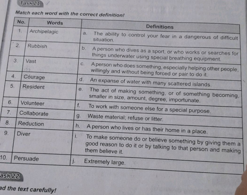 Task21 Match each word with the correct | StudyX