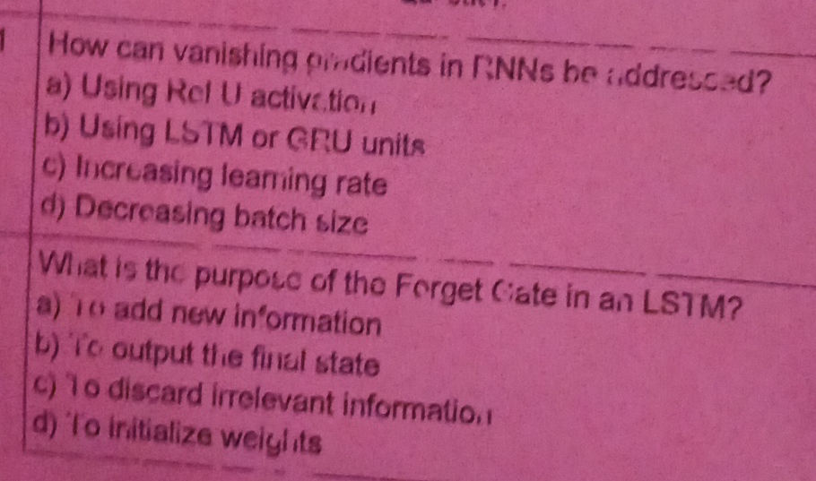 How can vanishing gradients in RNNs be | StudyX